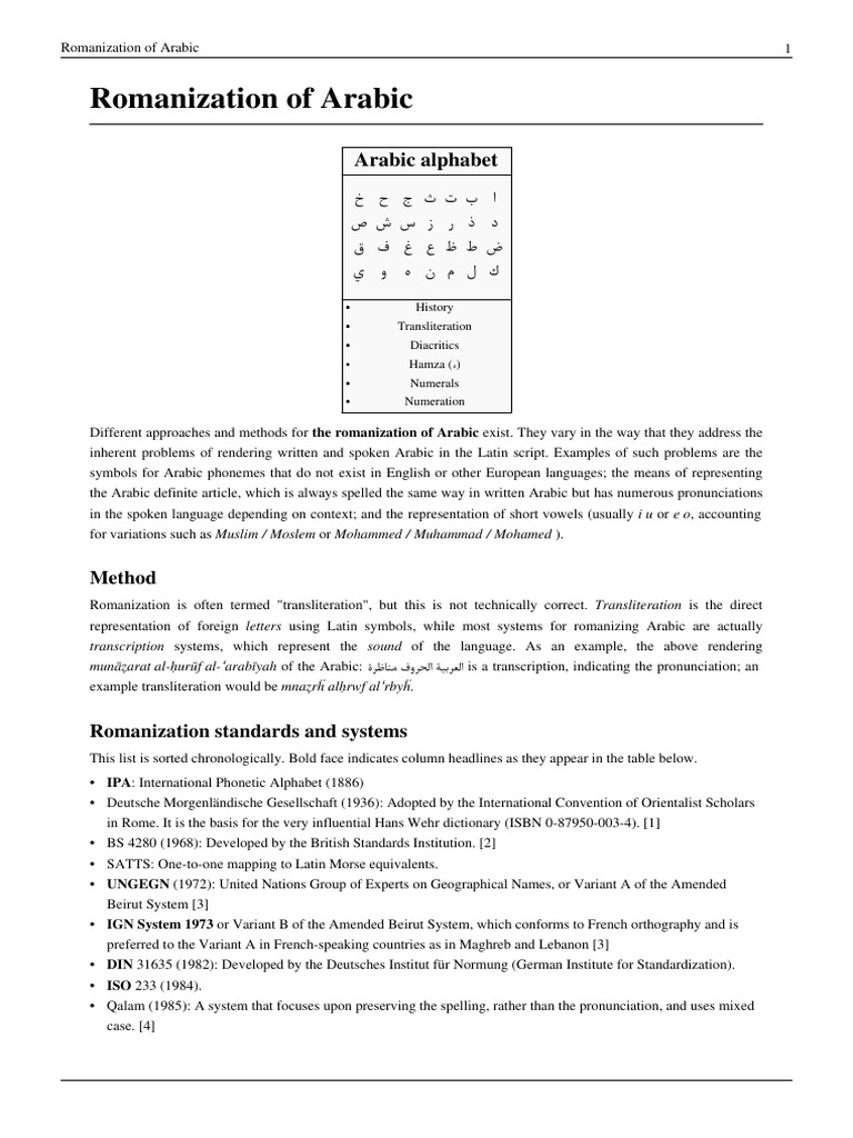 Romanization of Arabic | Orthography | Languages Of Asia