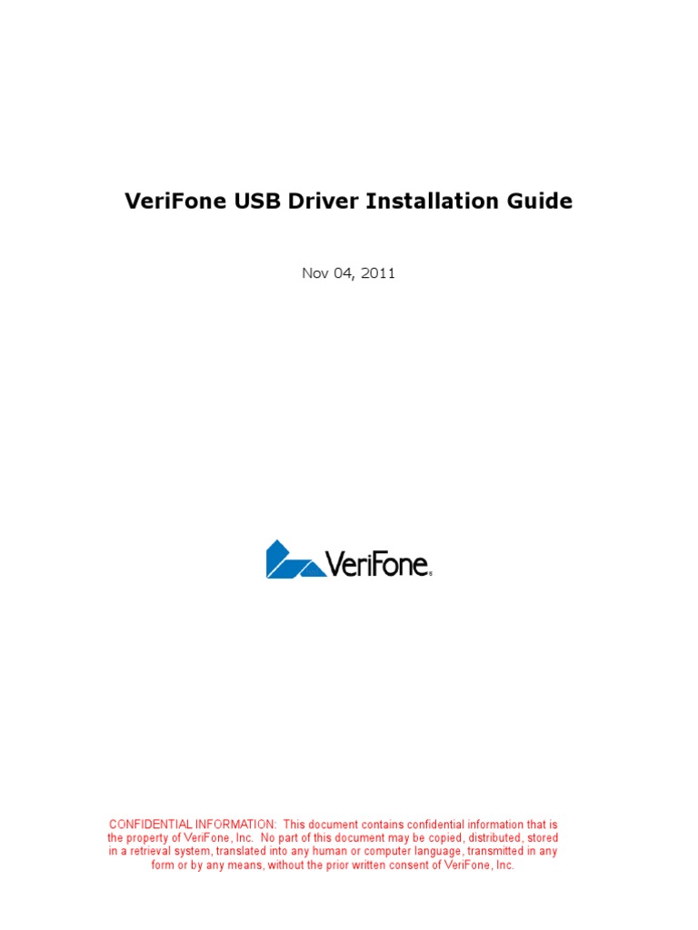 Verifone Usb Driver Installation Guide | PDF | Installation (Computer Programs) | Device Driver