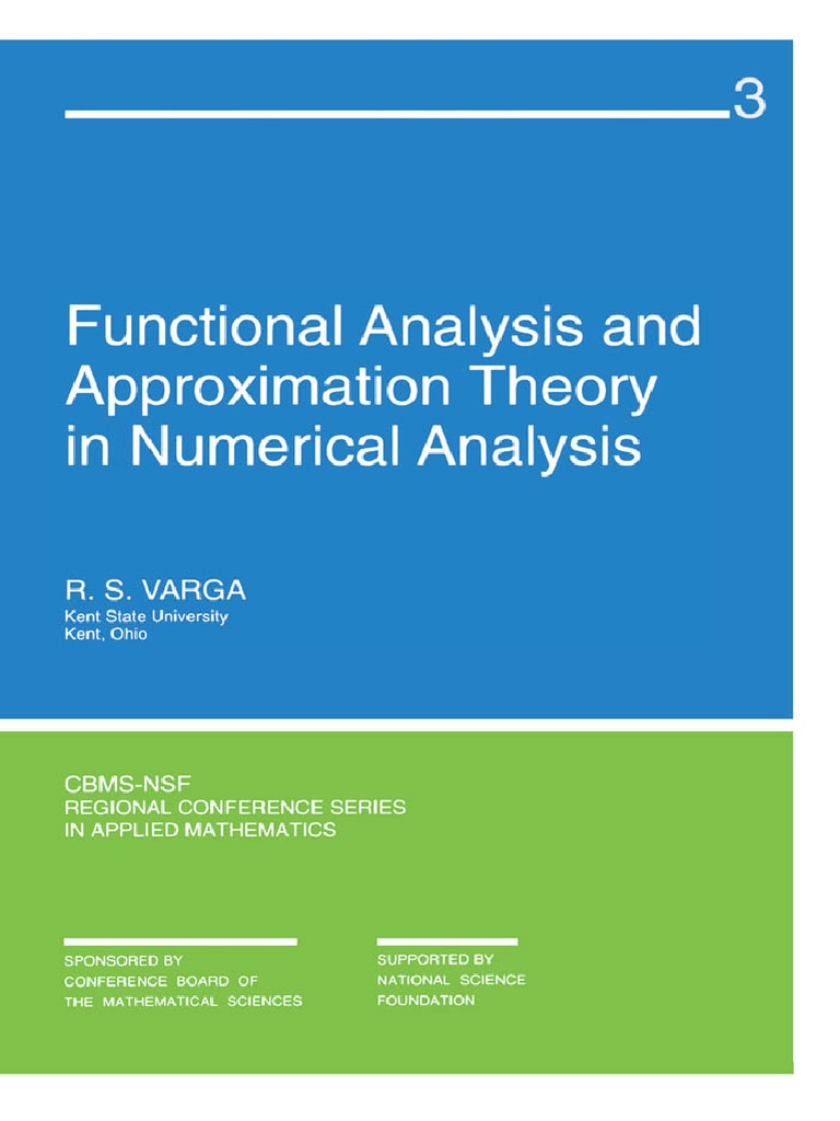 Varga - Functional Analysis and Approximations in Numerical Analysis | PDF | Numerical Analysis ...