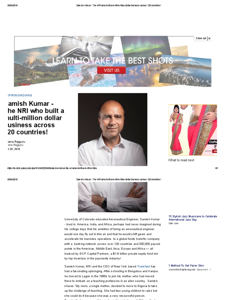 Samish Kumar - The NRI Who Built A Multi-Million Dollar Business Across 120 Countries! | PDF ...