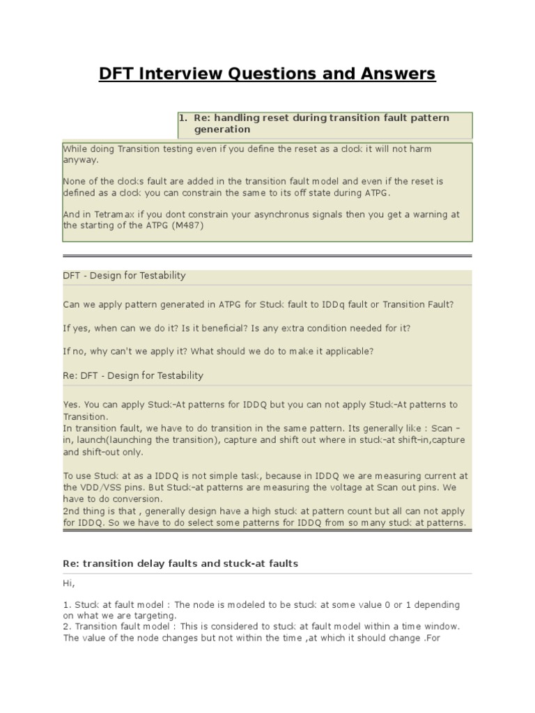 DFT Interview Questions and Answers: 1. Re: Handling Reset During Transition Fault Pattern ...