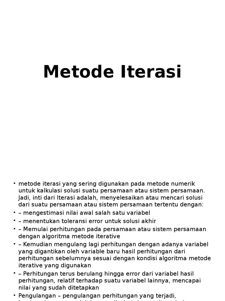 Metode Iterasi | PDF