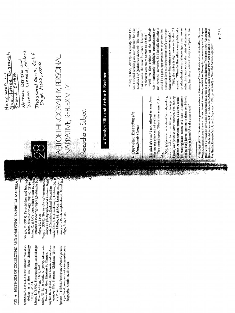 Autoethnography, Personal Narrative, Reflexivity | PDF | American Non ...