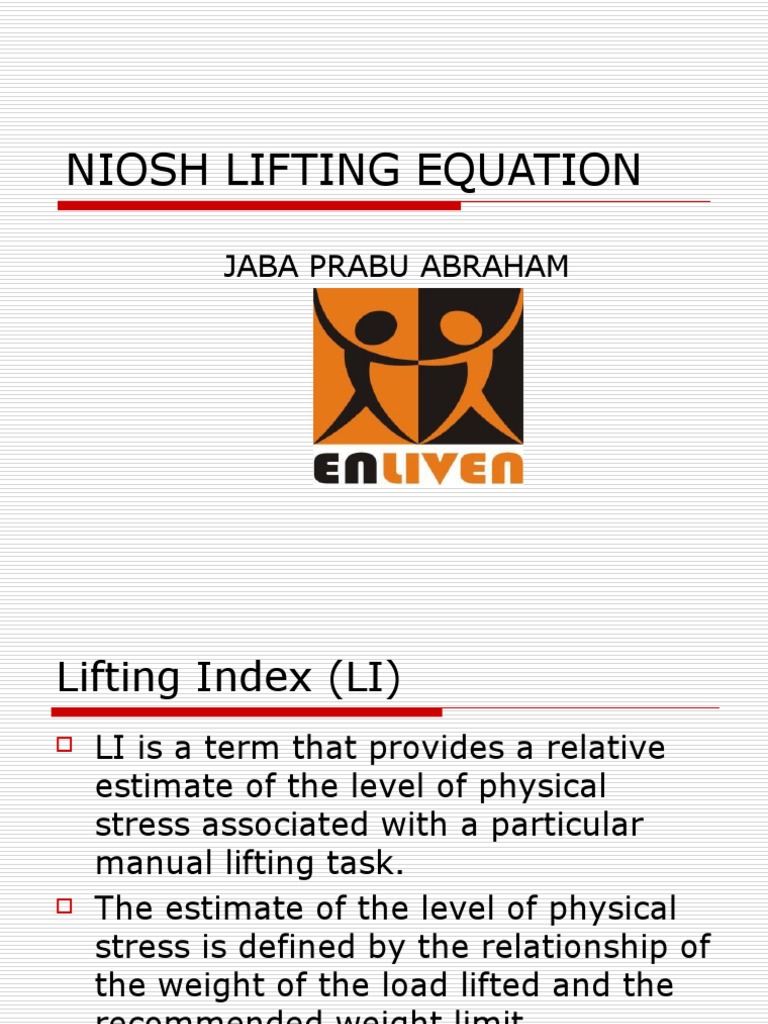 NIOSH Lifting Equation | Download Free PDF | Angle | Weight