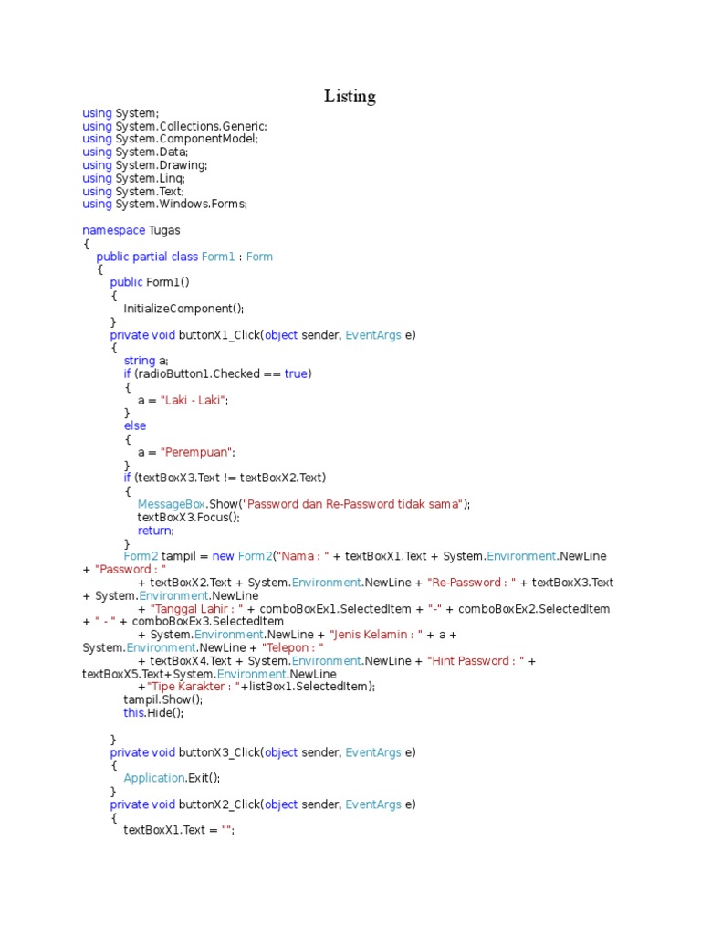Listing: Using Using Using Using Using Using Using Using Namespace ...