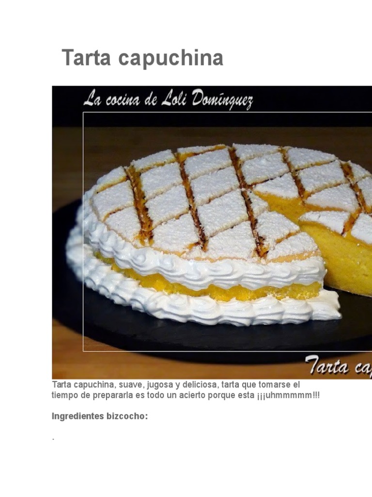 Recetas de Tarta Capuchina y Pan de Limón | PDF | Panes | Crema
