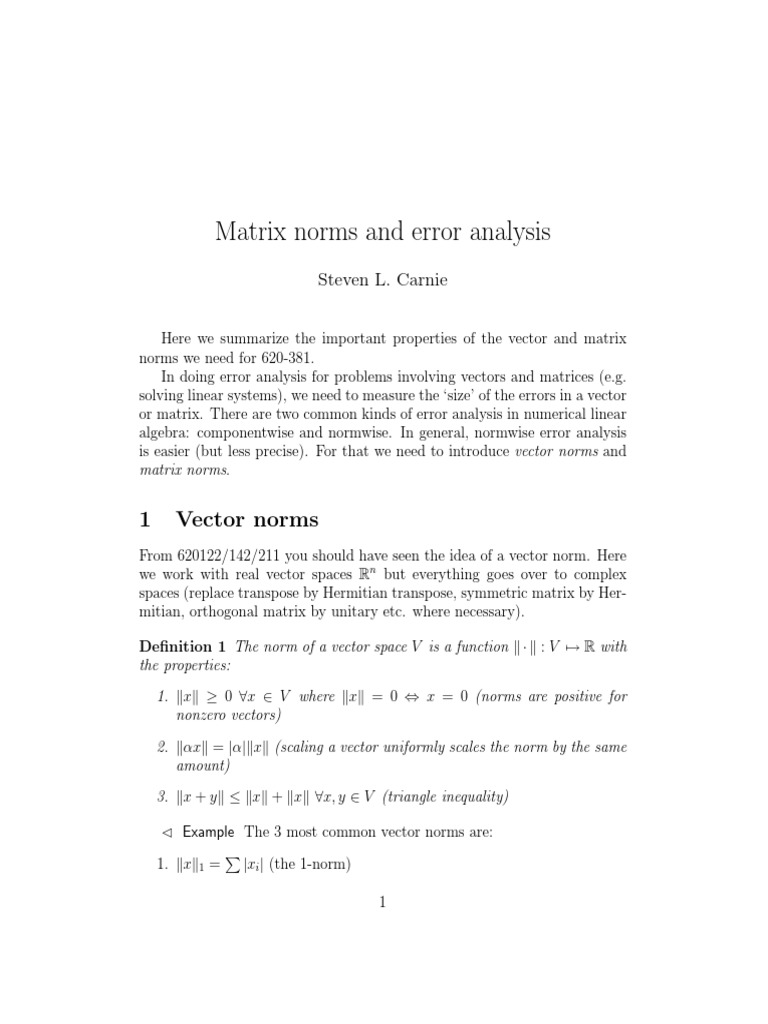 Sensitivity Analysis of Matrix Operations: How Small Errors in Matrices ...