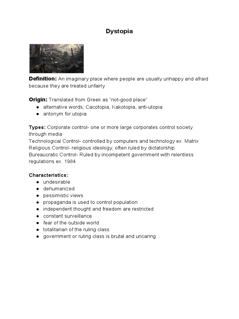 Dystopia: Definition | PDF