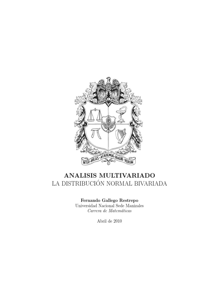 Distribución Normal Bivariada: Análisis y Aplicaciones | PDF | Variable ...