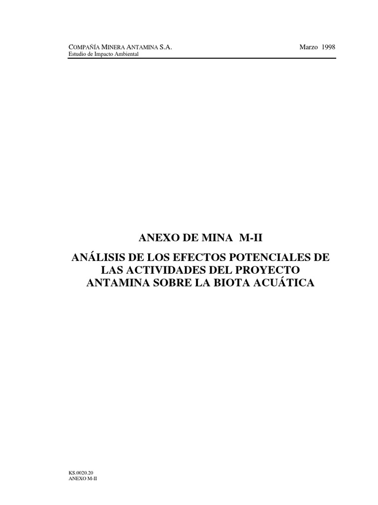 Anexo M-II PDF | PDF | Agua | Minería