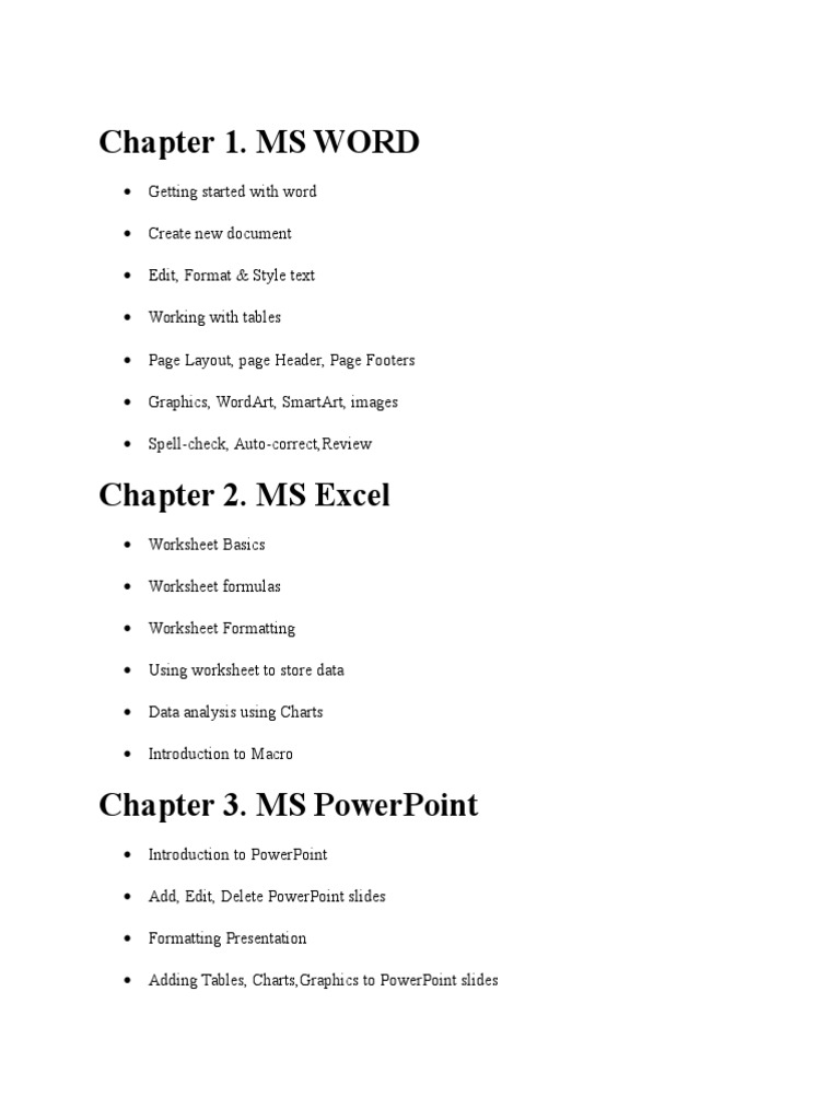 Chapter 1. MS WORD | PDF | Computers