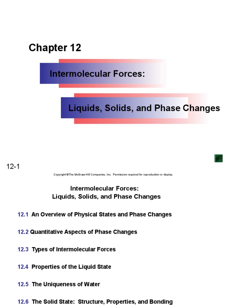 Chapter 12 Powerpoint L | PDF | Intermolecular Force | Chemical Polarity