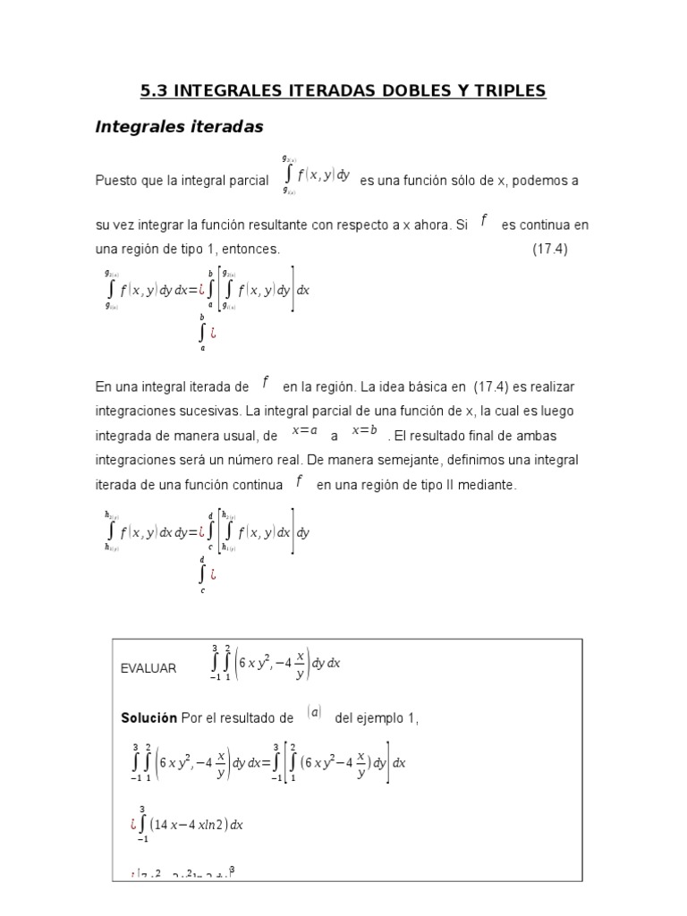 Integrales Iteradas y Aplicaciones | PDF | Integral | Funciones y mapeos