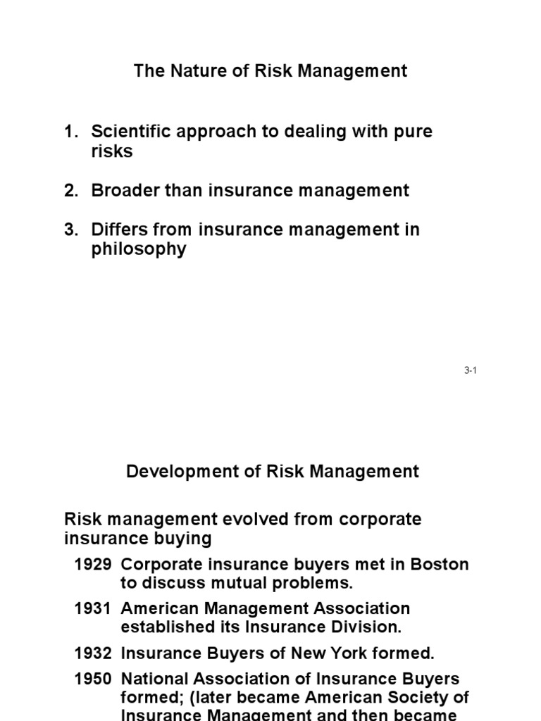 The Nature of Risk Management | Download Free PDF | Self Insurance ...