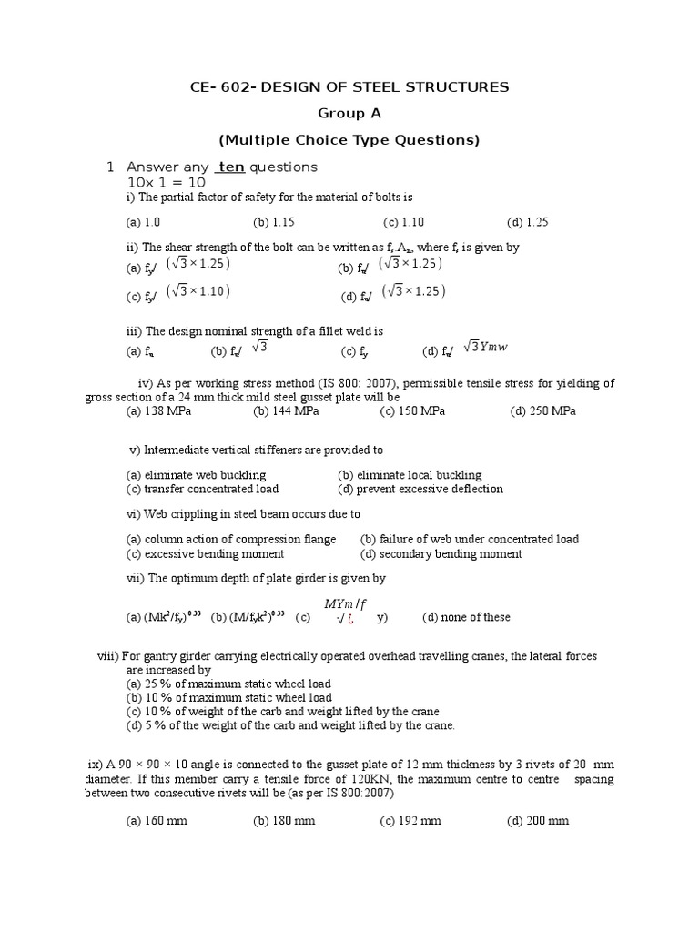 Steel Problems | Download Free PDF | Screw | Beam (Structure)