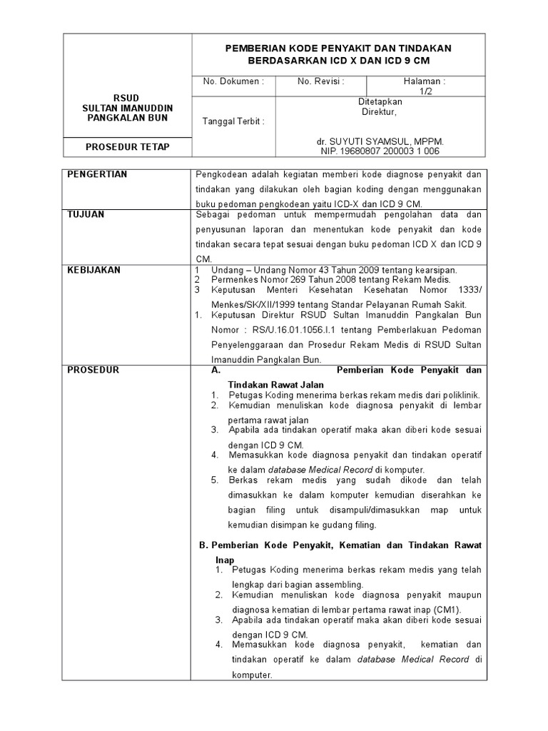 Spo Koding Icd 10 | PDF