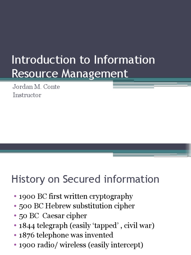 Chapter 1 - Introduction To Information Resource Management | PDF ...