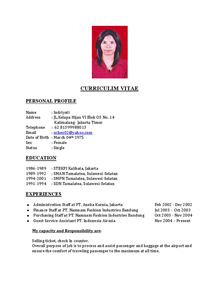 Resume Indriyati | PDF
