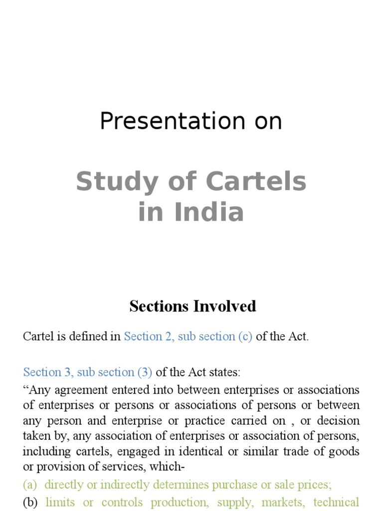 Presentation On Cartel | PDF | Cartel | Competition Law