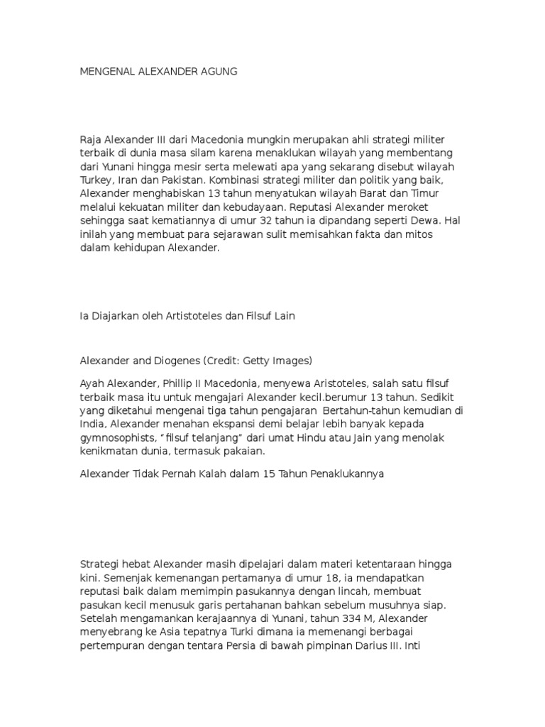Mengenal Alexander Agung | PDF
