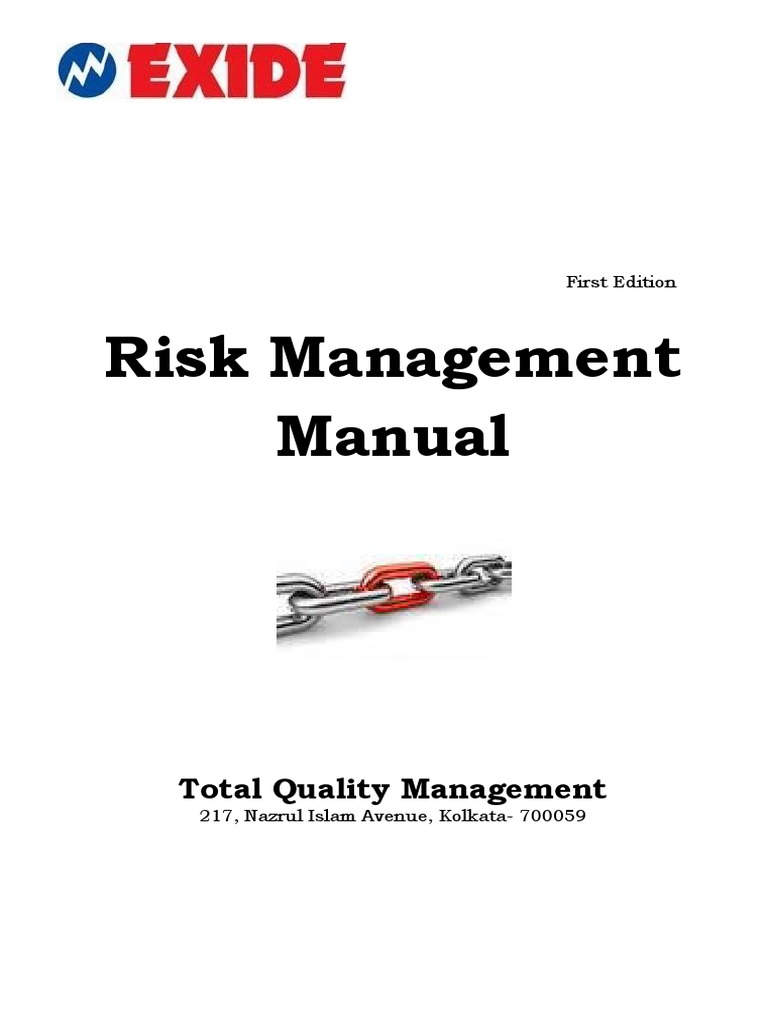Final Risk Management Manual Edition 1 | PDF | Risk Management | Risk