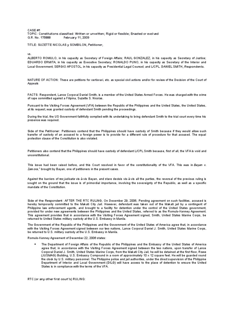 #1 Nicolas V Romulo | PDF | Remand (Detention) | Treaty