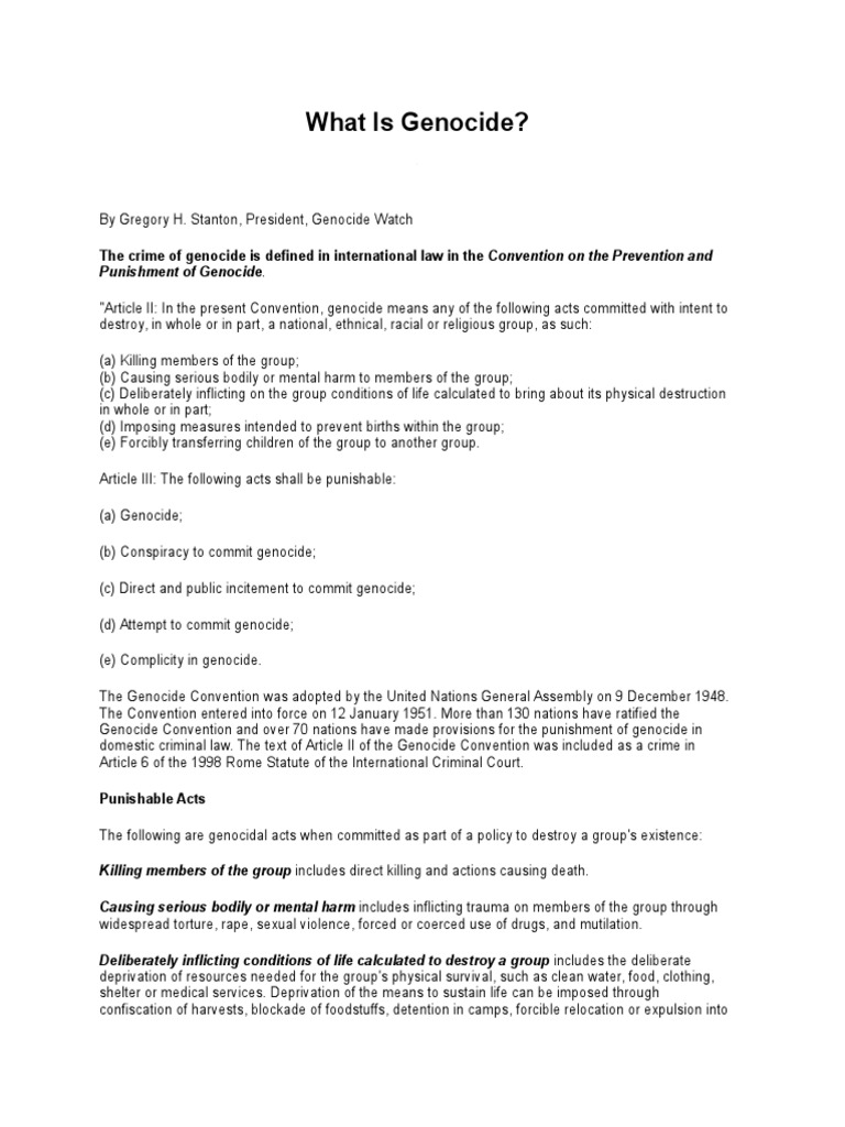 What Is Genocide | PDF | Genocides | Treaty