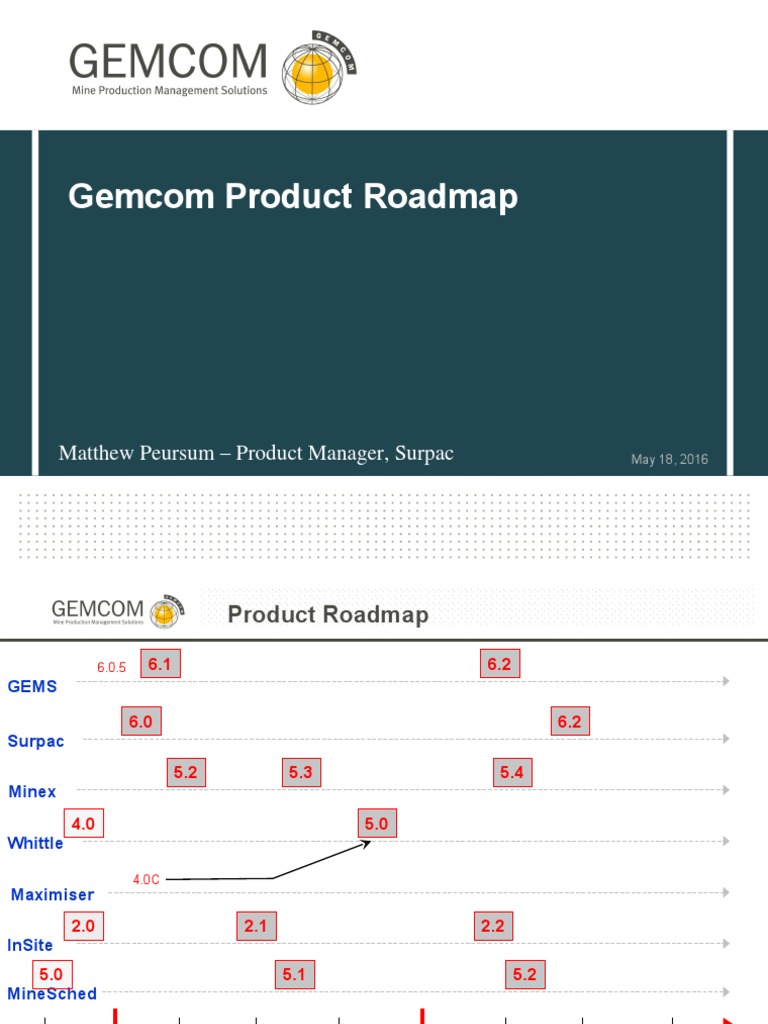 Gemcom Product Roadmap | PDF | Databases | Geology