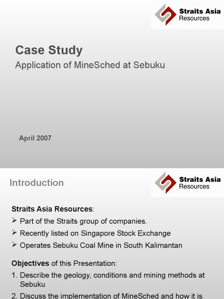 MineSched Implementation at Sebuku Coal | PDF | Coal Mining | Economic ...