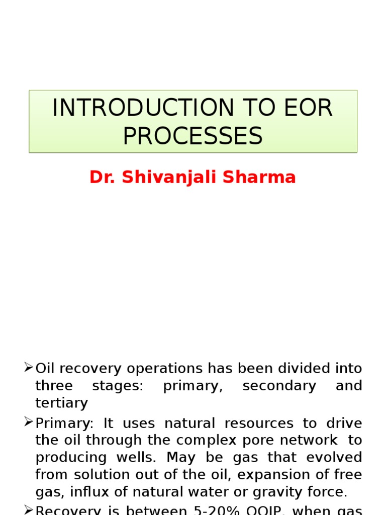 Introduction To Eor Processes Introduction To Eor Processes: Dr. Shivanjali Sharma | Download ...