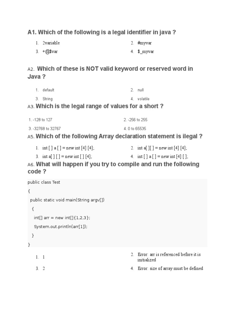 Java Test Pdf C Programming Language Java Programming Language