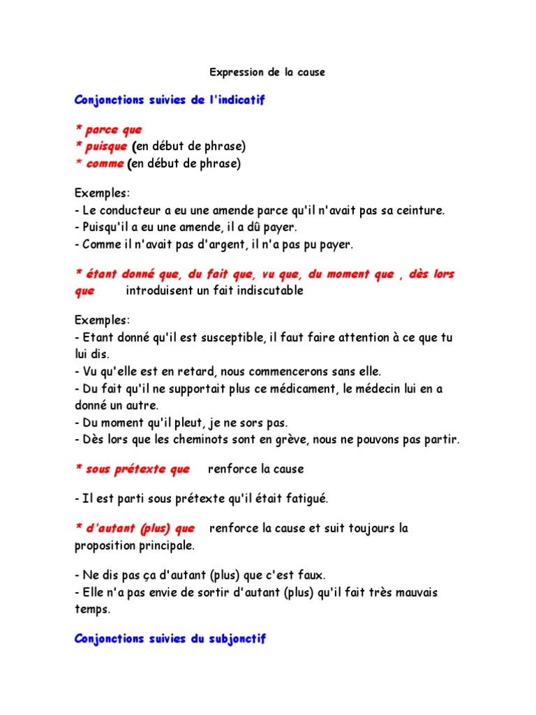 Expression de La Cause | PDF | Typologie linguistique | Linguistique