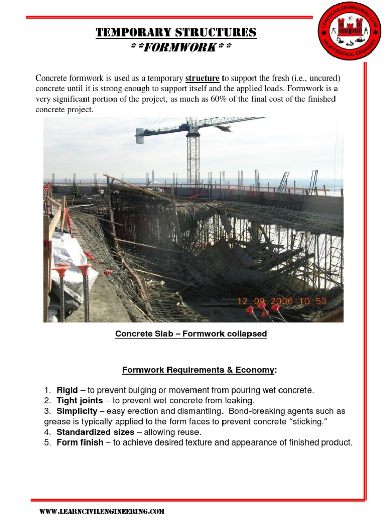 'Temporary Structures' Formwork | PDF | Concrete | Pressure