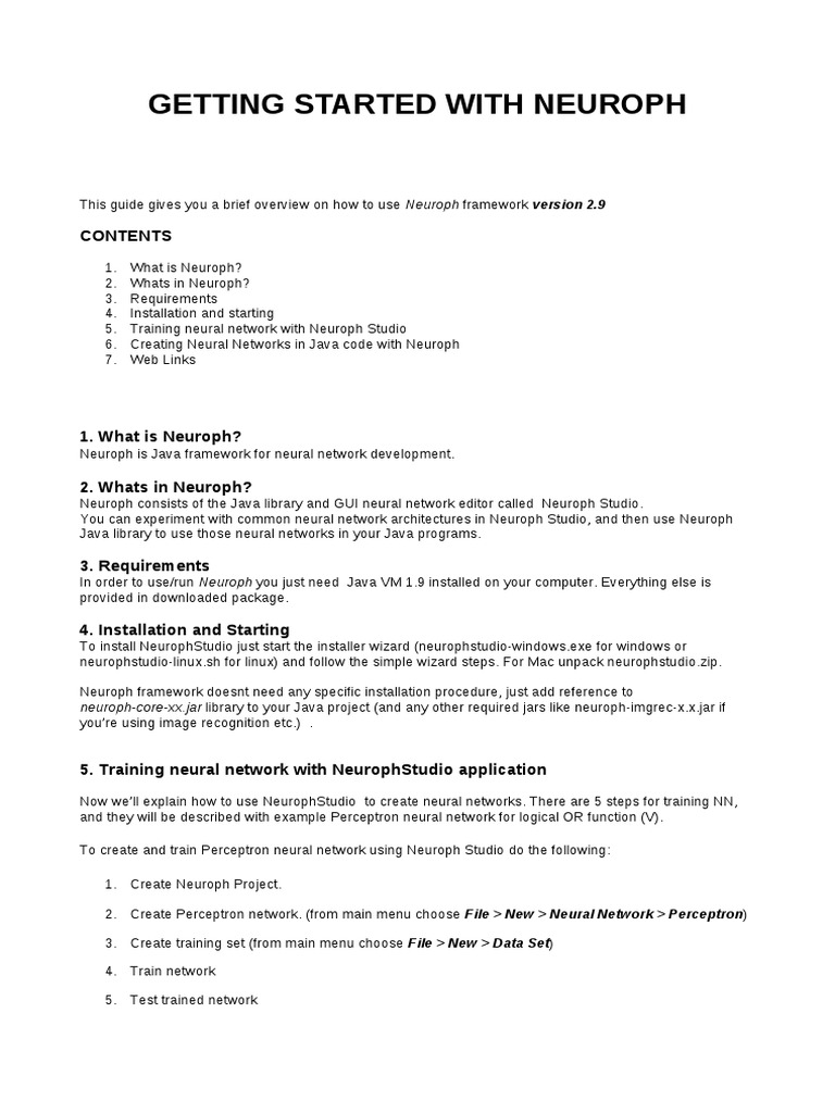 Getting Started With Neuroph 2 9 Pdf Artificial Neural Network Parameter Computer
