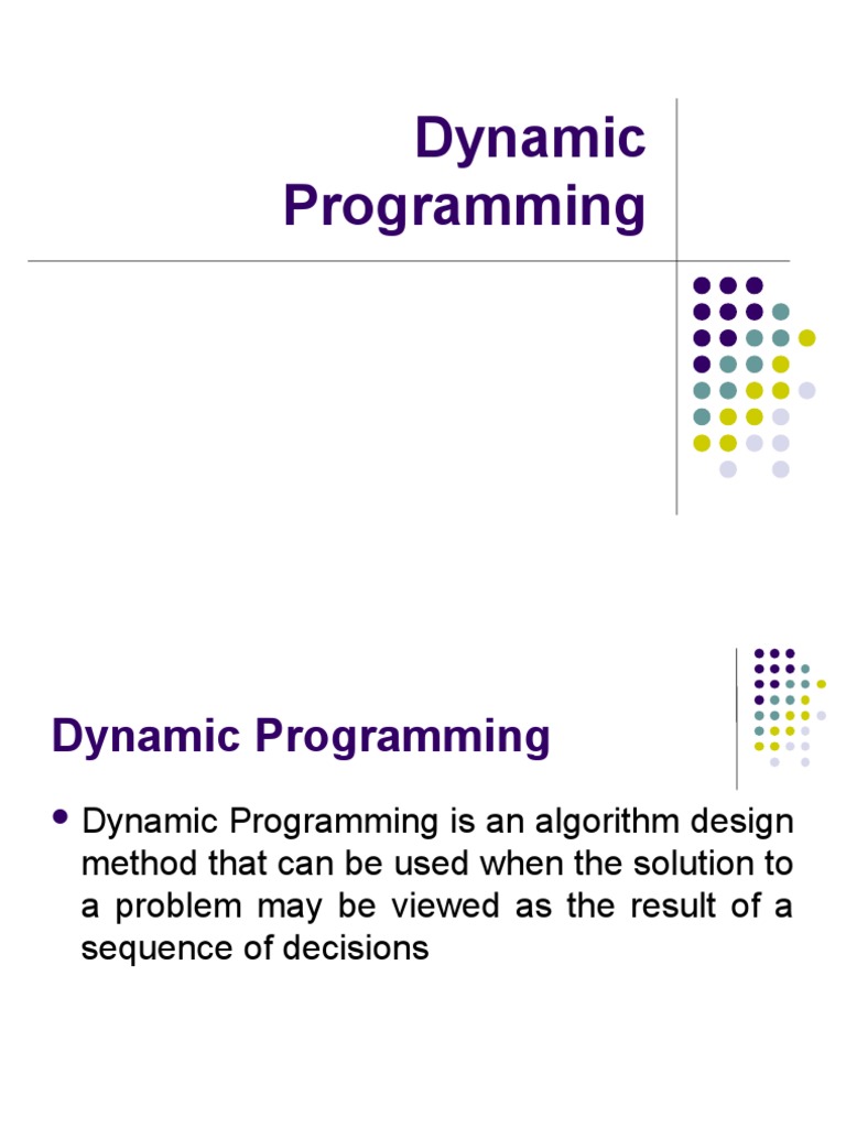 Dynamic Programming | PDF | Dynamic Programming | Areas Of Computer Science