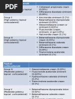 Topical Steroid Potency Classification | PDF | Topical Medication ...