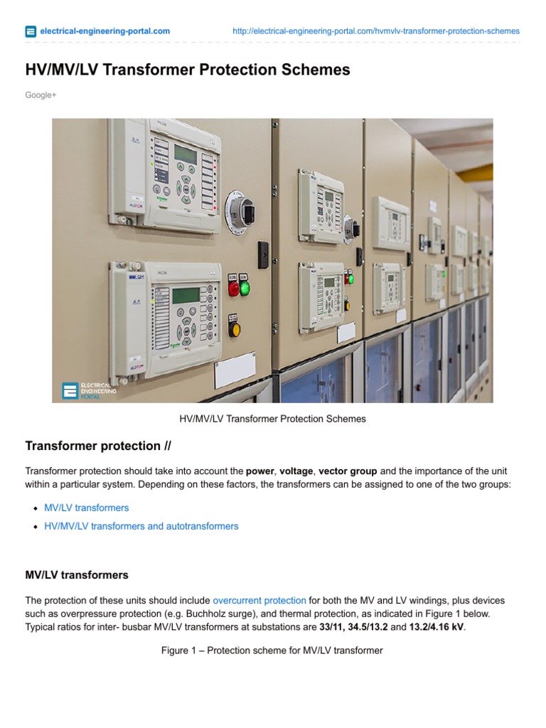 Electrical Engineering Portal - Com HVMVLV Transformer Protection ...