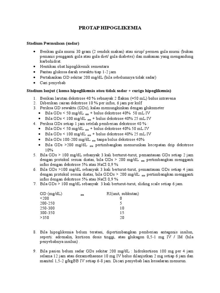 Protap Hipoglikemia | PDF | Kesehatan Holistik