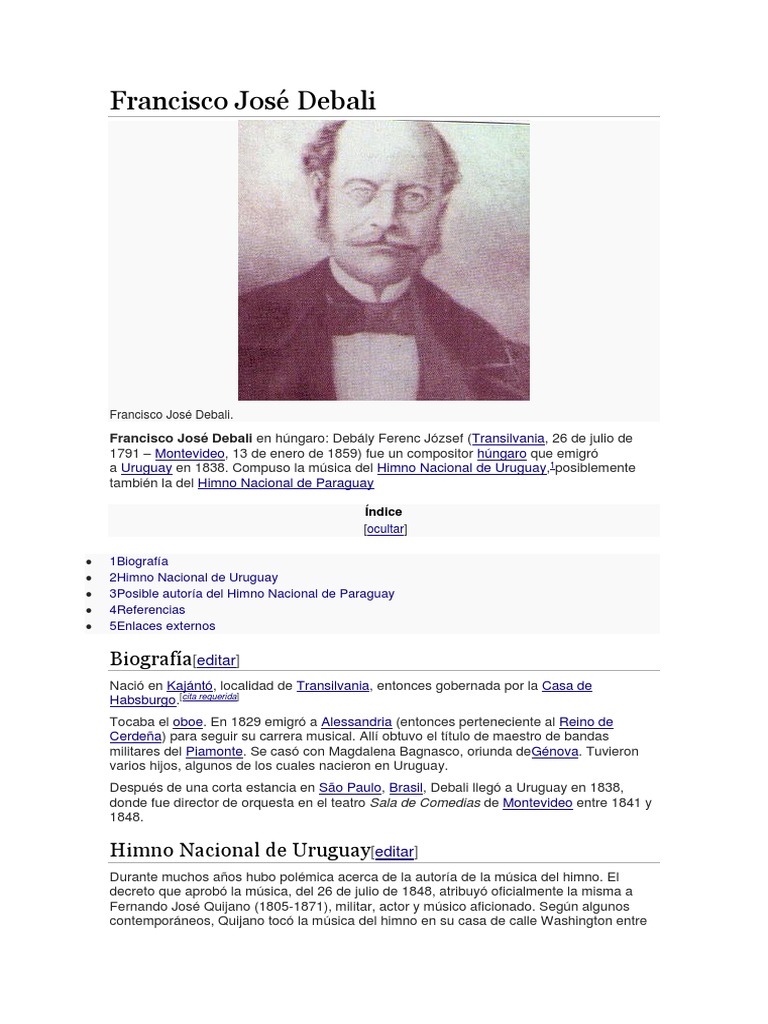 Francisco José Debali | PDF | Canciones patrióticas | Himnos