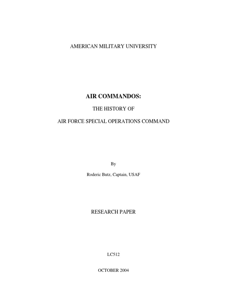 Afsoc History | PDF | United States Special Operations Command | United ...