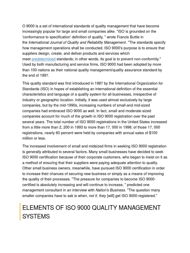 Understanding ISO 9000 Standards | PDF | Iso 9000 | Quality Management ...