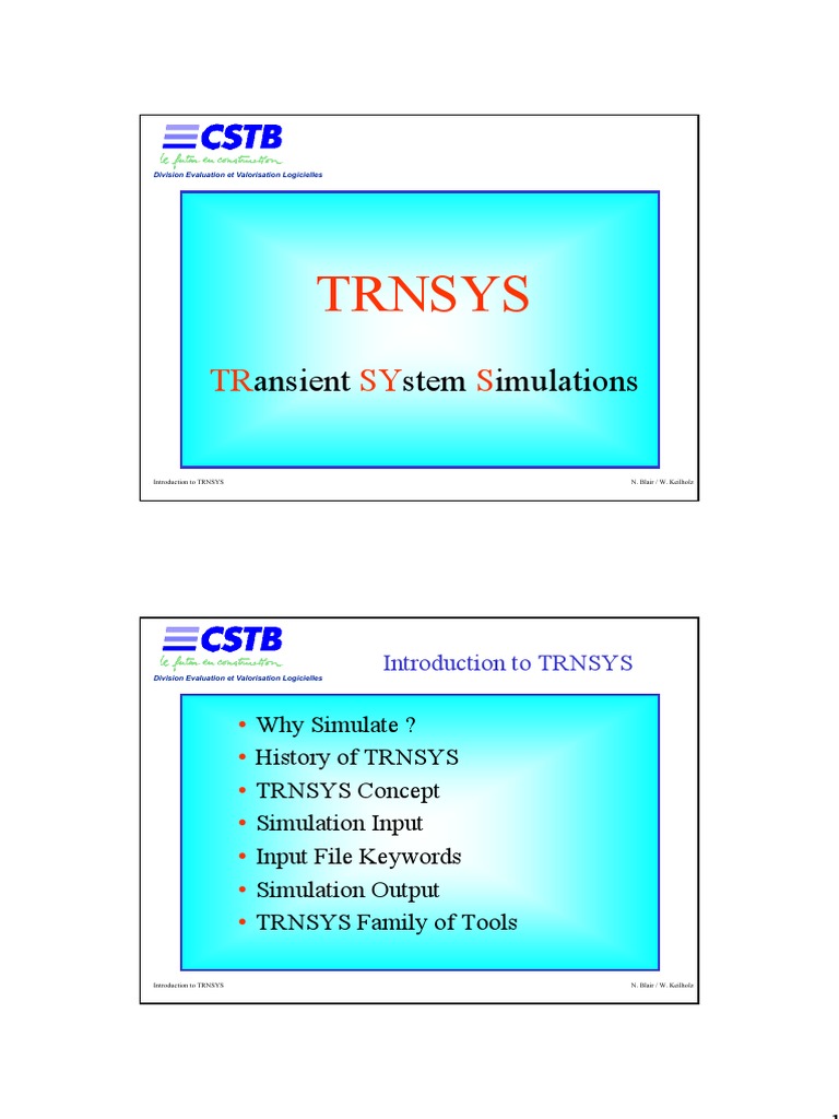 Introduction to TRNSYS Simulation Software | PDF | Air Conditioning | Hvac Introduction to TRNSYS Simulation Software | PDF | Air Conditioning | Hvac