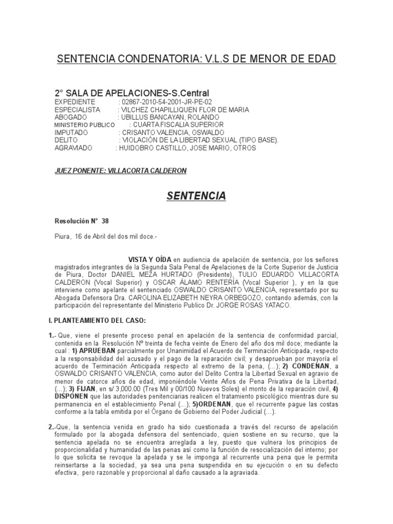 Sentencia Condenatoria | Castigos | Derecho penal