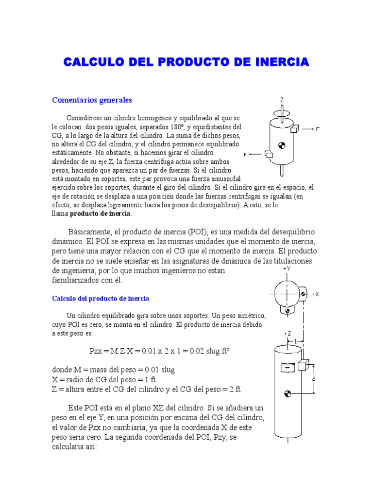 Calculo Del Producto de Inercia | PDF | Rotación | Sistema de ...