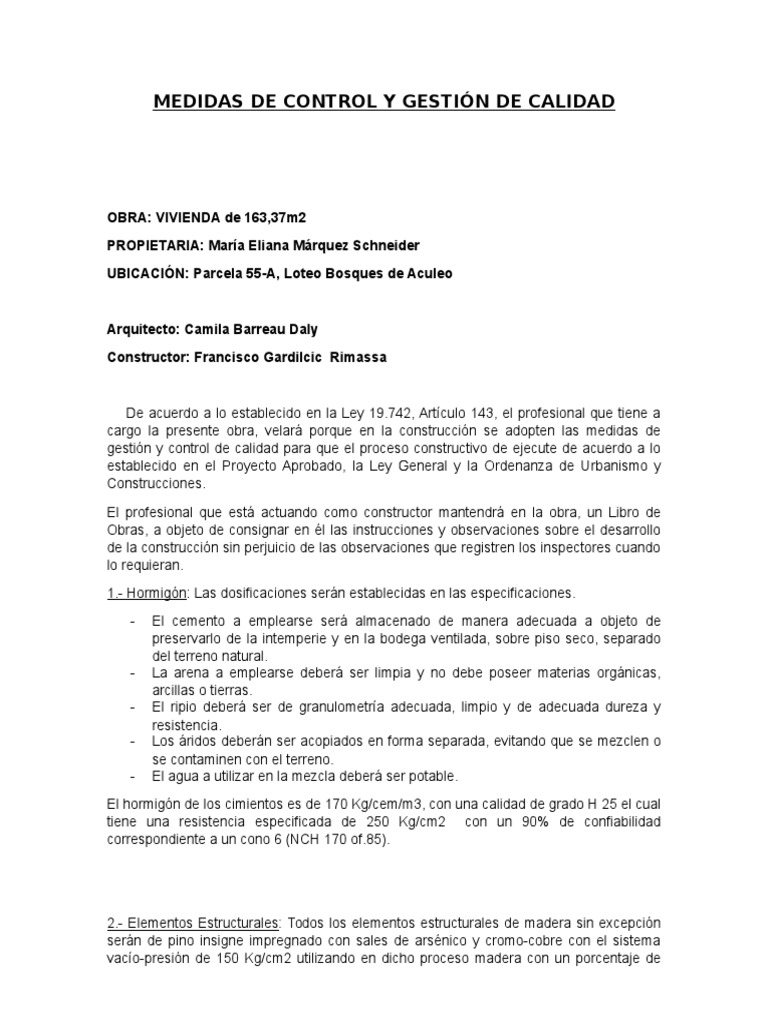 Medidas de Control y Gestión de Calidad | PDF | Industrias | Science