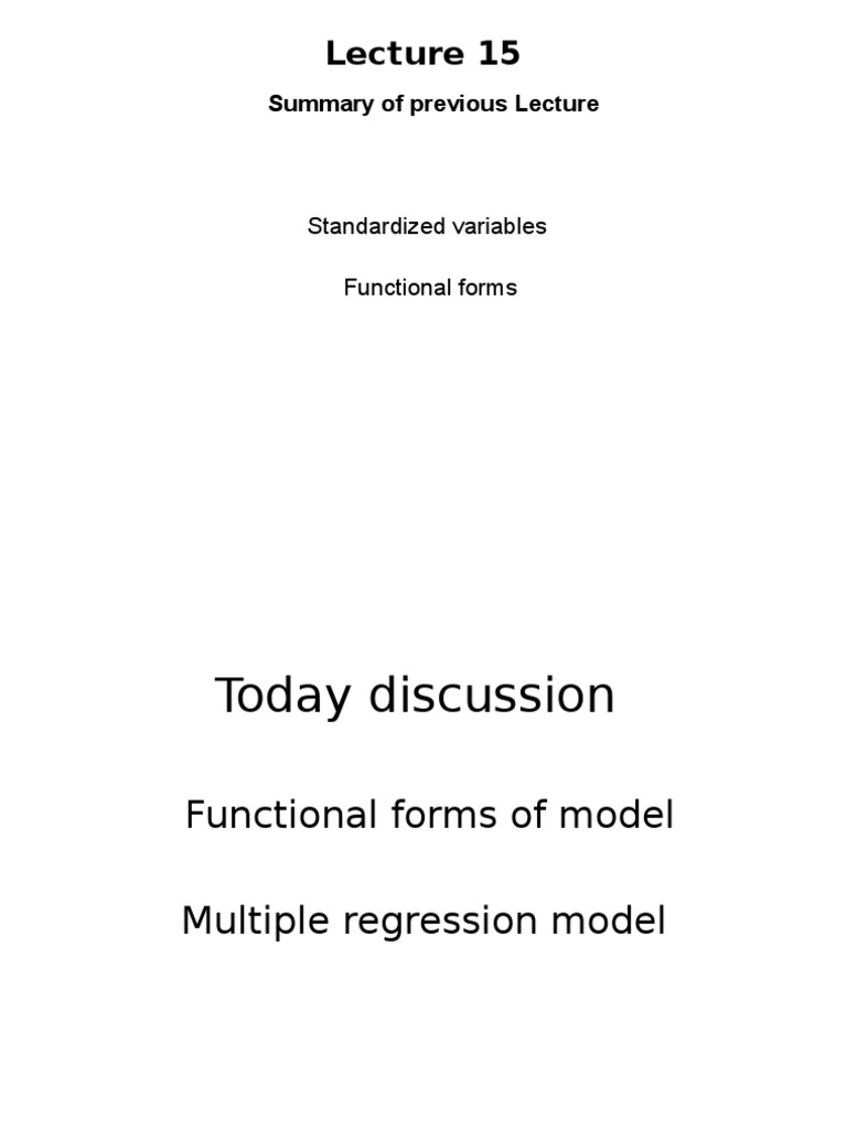 Functional Forms in Regression Models | PDF | Linear Regression | Ordinary Least Squares