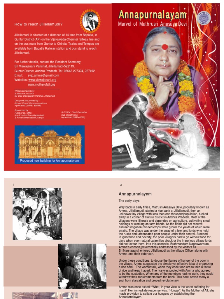 Annapurnalayam - Marvel of Matrusri Anasuya Devi | PDF | Rice | Foods