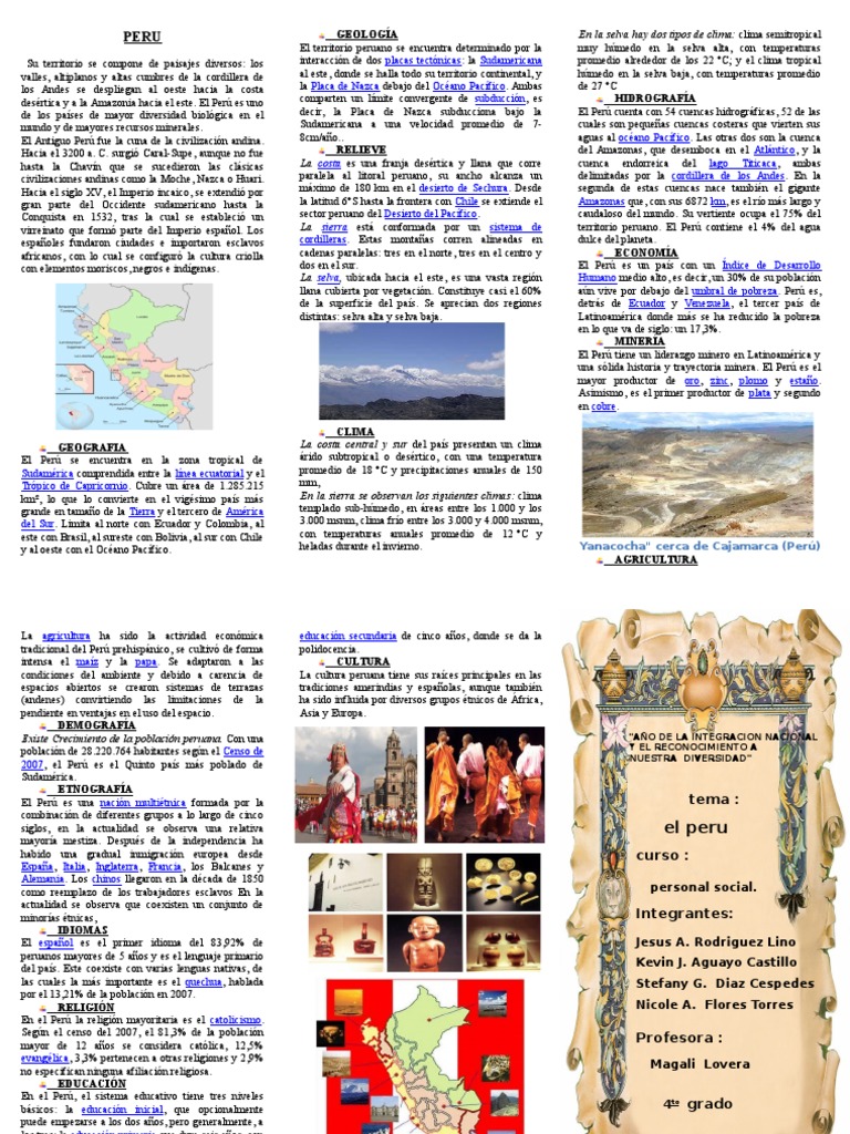PERU Triptico | PDF | Andes | Perú