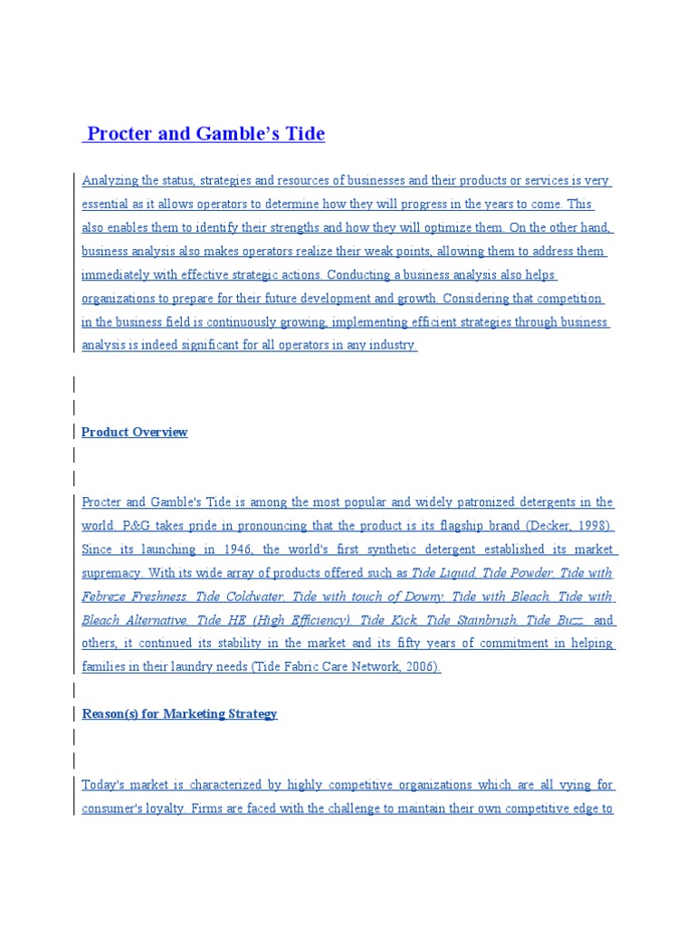 Procter And Gamble Marketing Pdf Marketing Advertising