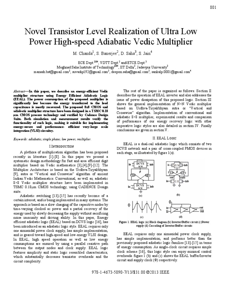 Ultra Low Power Vedic Multiplier | PDF | Field Programmable Gate Array | Digital Electronics